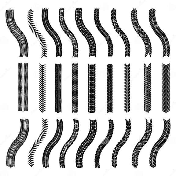 Curved tyre imprints stock vector. Illustration of straight - 16230557