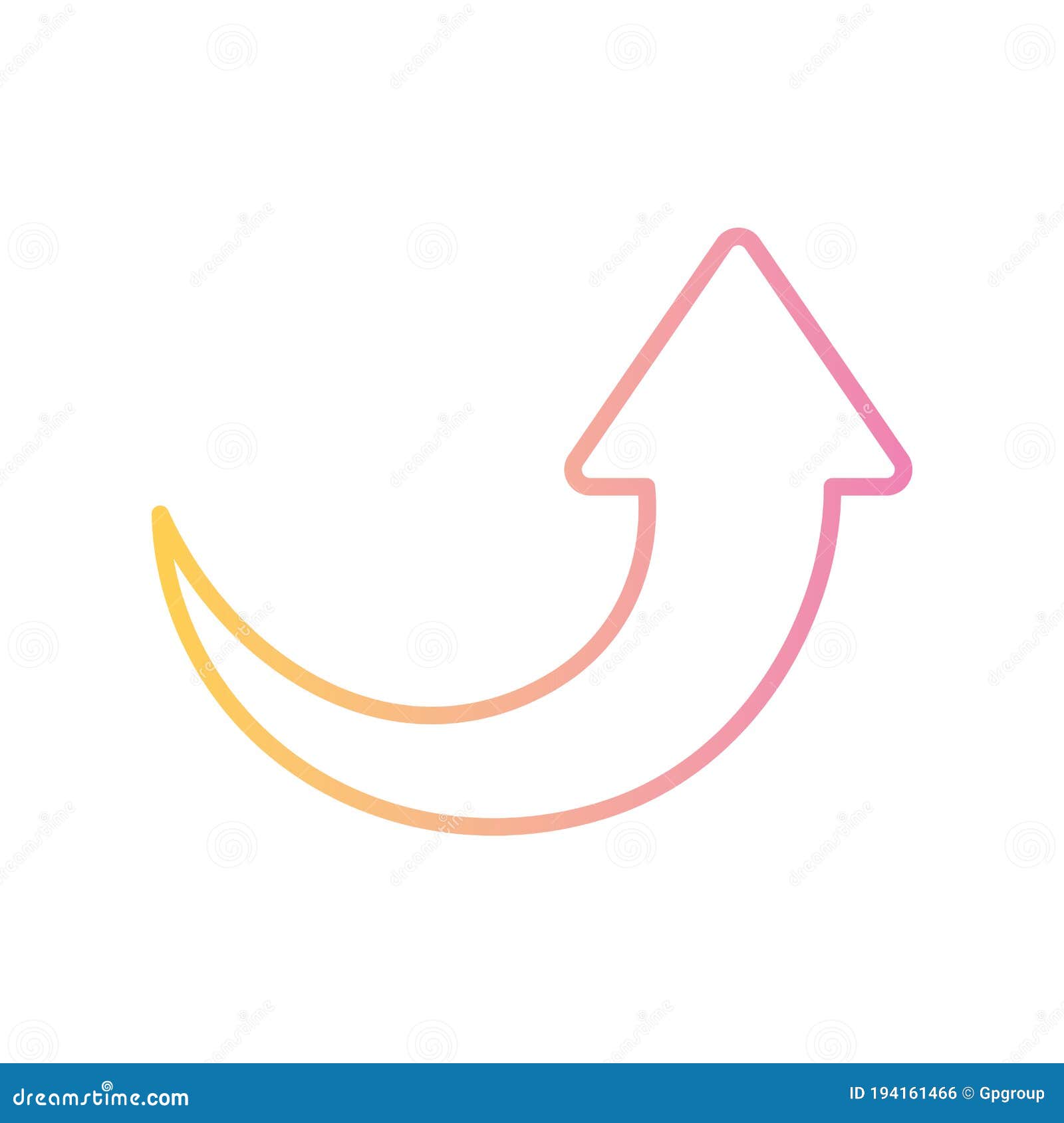 Curved Up Arrow Gradient Style Icon Vector Design Stock Vector ...