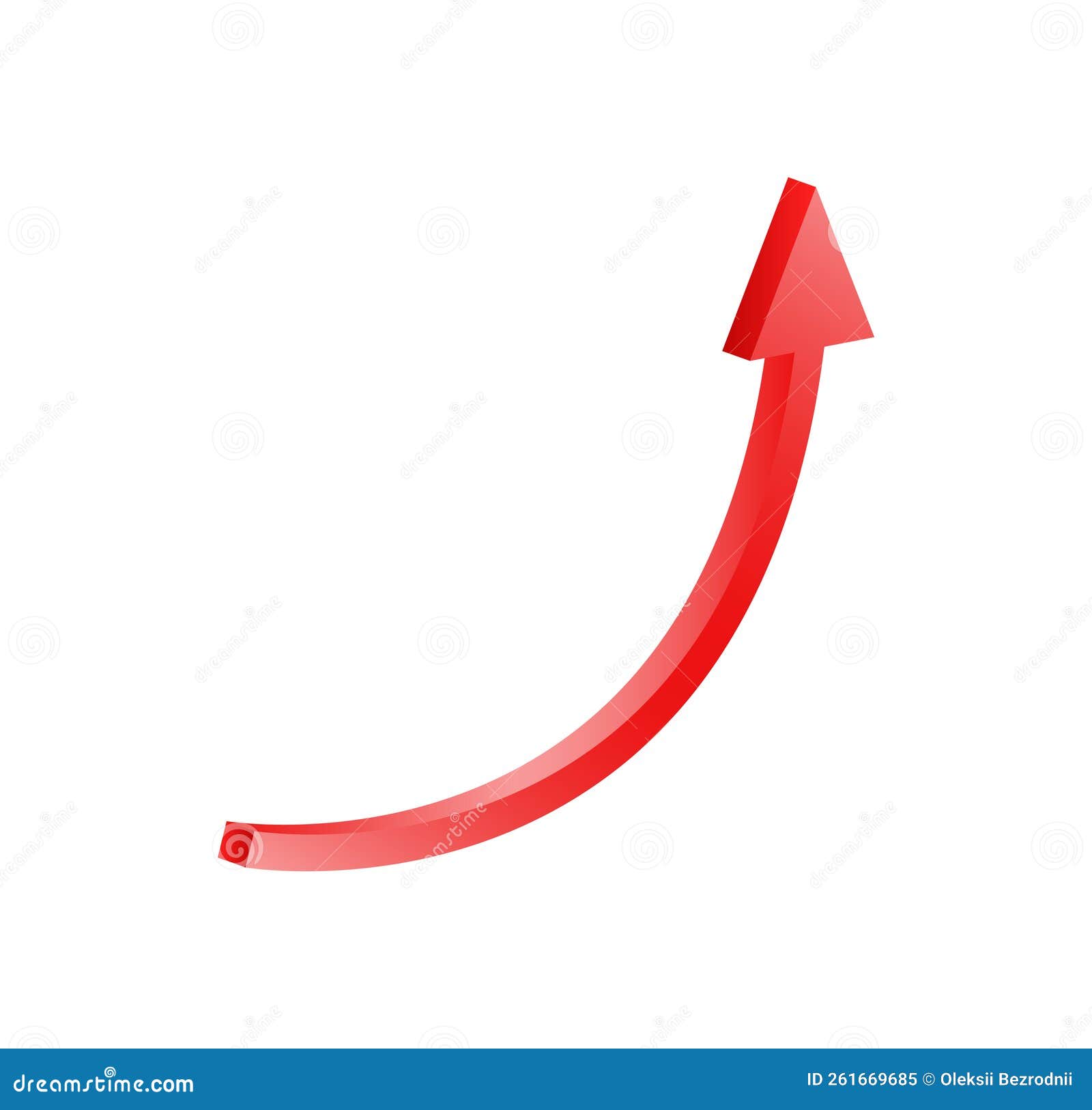 Curved Up Red Arrow. Direction Pointer and Business Cursor for ...