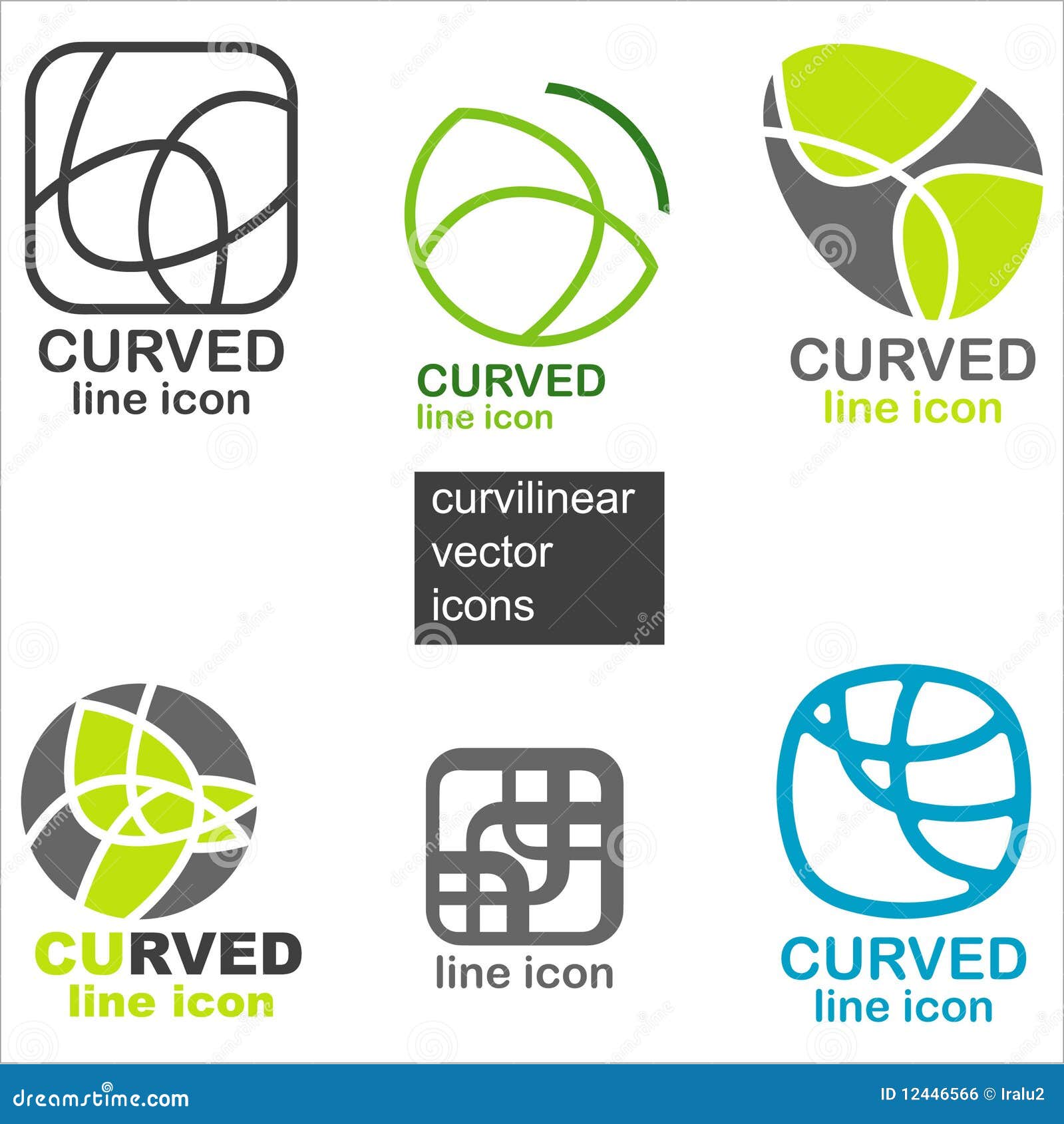 Curved vector icons stock vector. Illustration of directions - 12446566