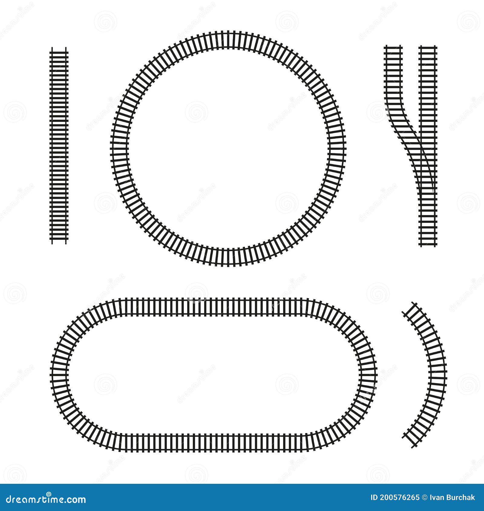 Vector Railroad Transportation Icon Set | CartoonDealer.com #10110778