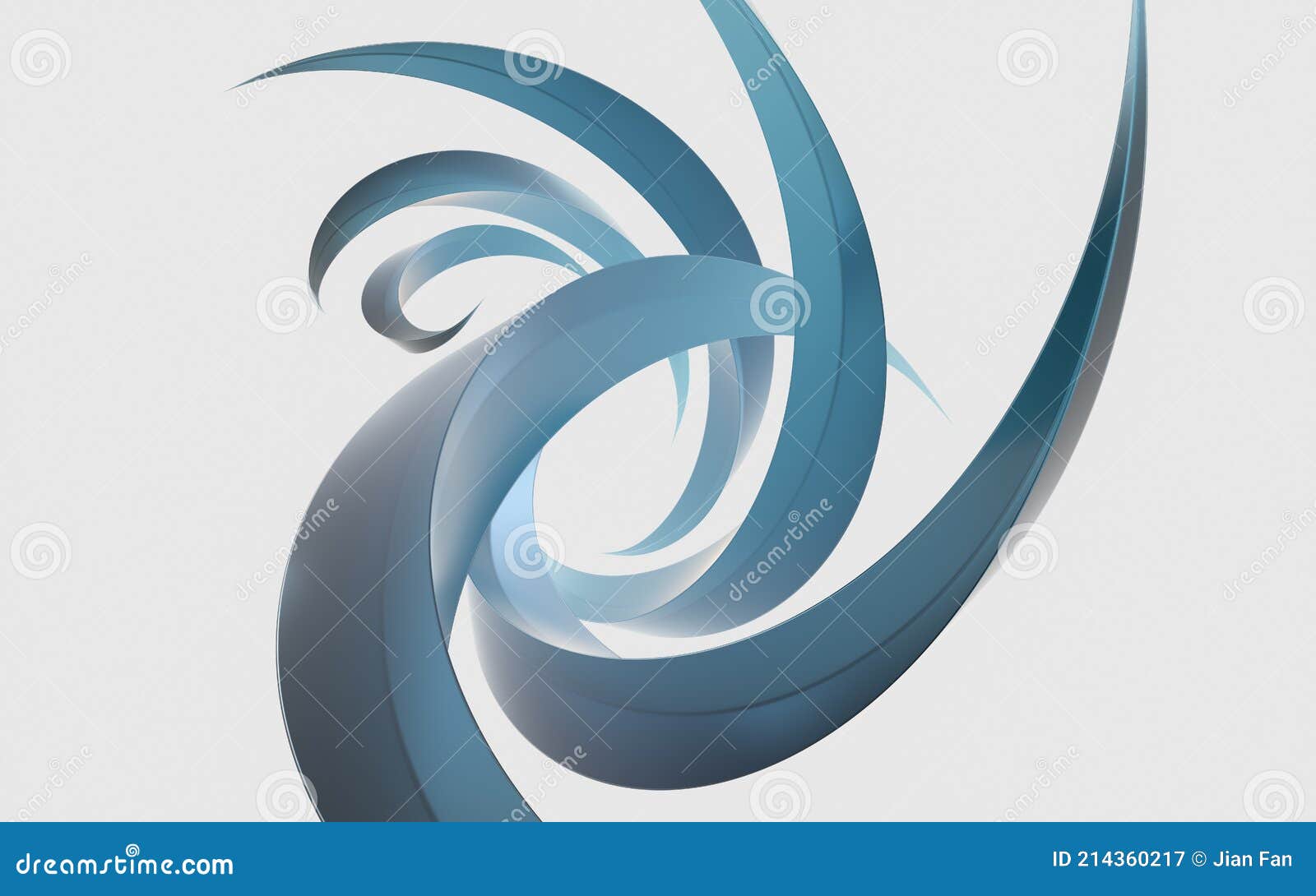 Curved Vortex Structure Lines, 3d Rendering Stock Illustration ...