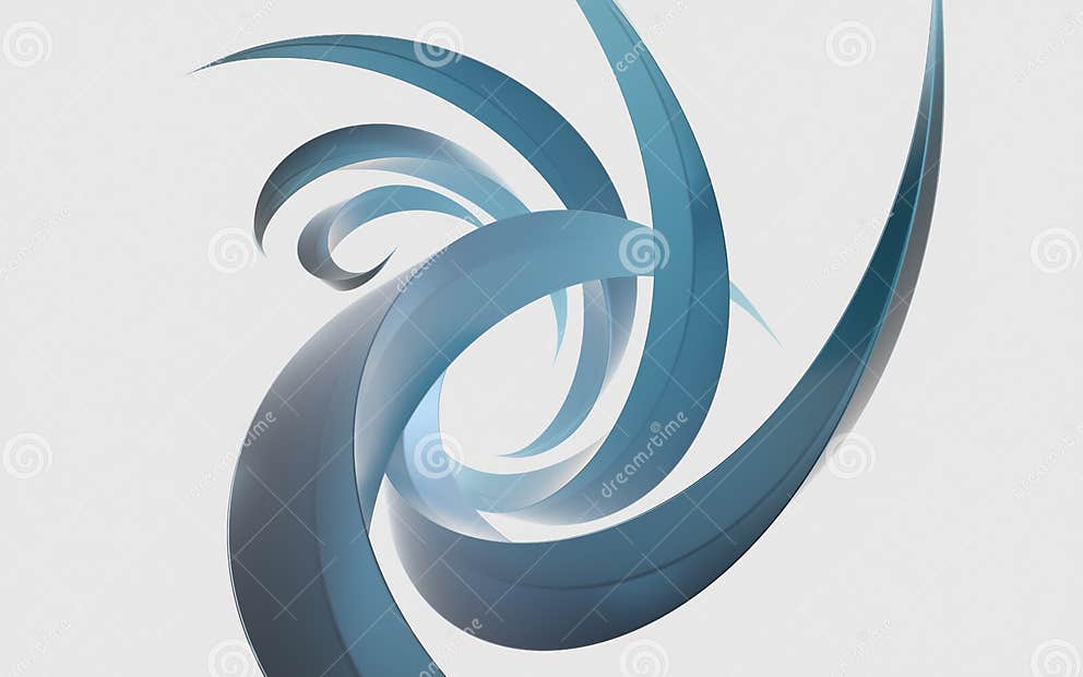 Curved Vortex Structure Lines, 3d Rendering Stock Illustration ...