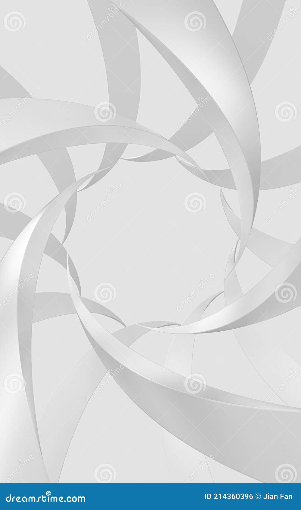 Curved Vortex Structure Lines, 3d Rendering Stock Illustration ...