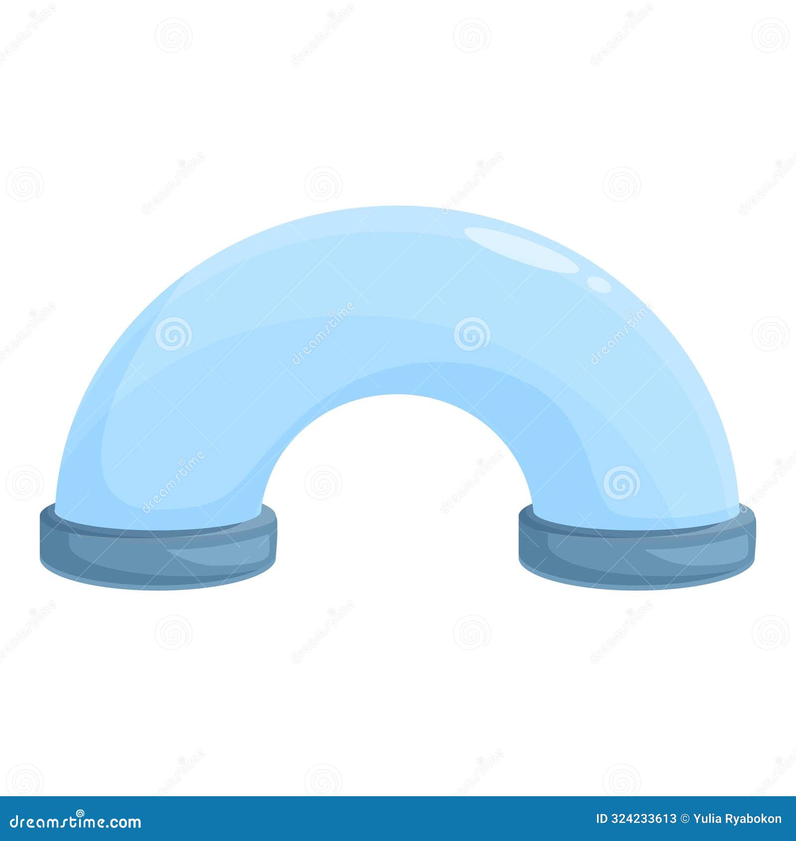 Curved Water Pipe Connecting Two Points Plumbing System Stock Vector ...