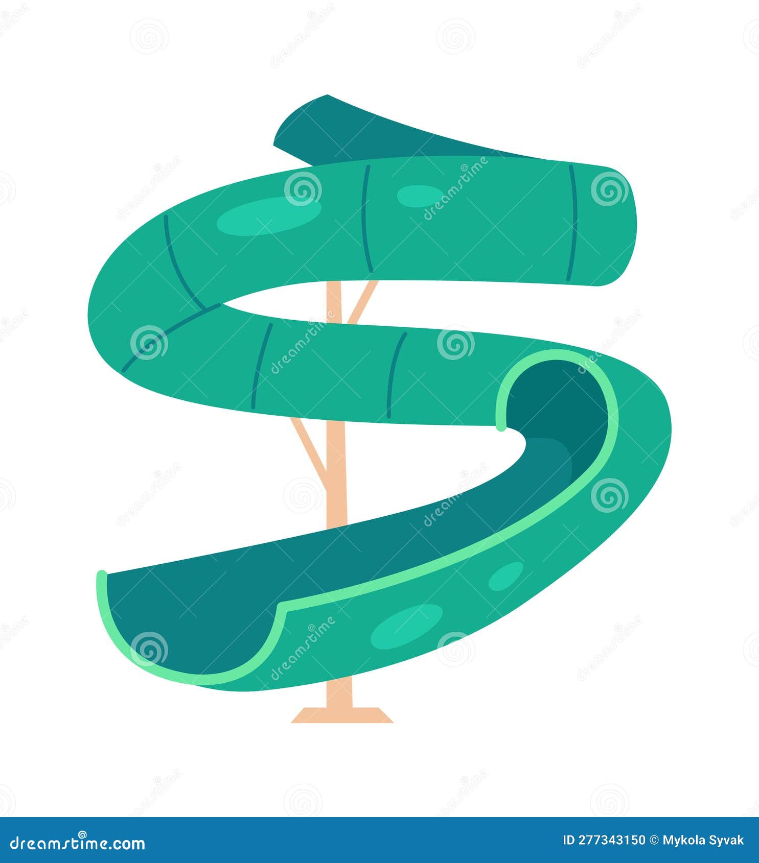 Curved Water Slide stock vector. Illustration of recreation - 277343150