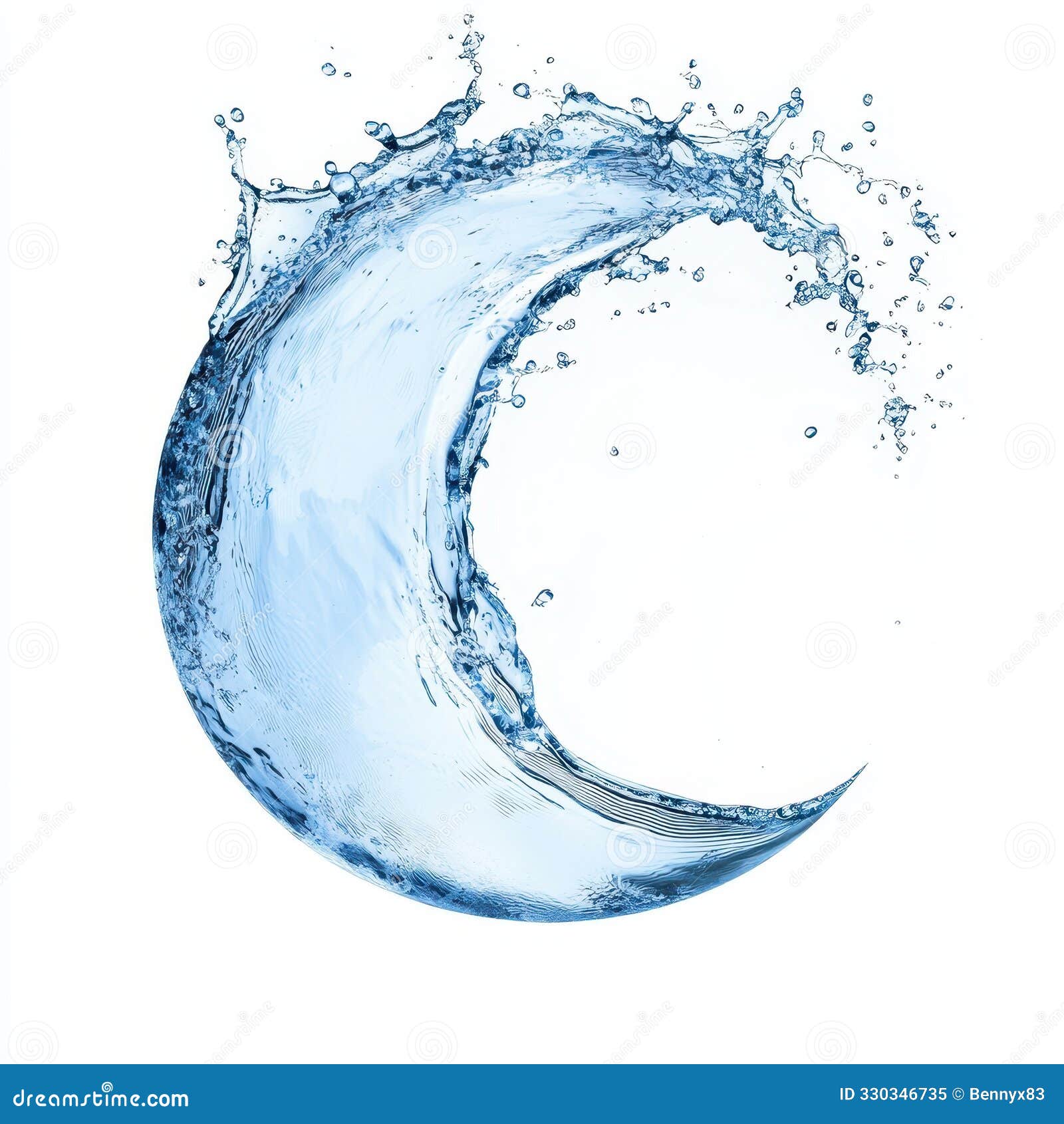 Curved Water Splash Captured on a White Background Stock Illustration ...