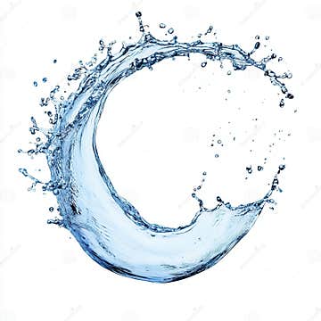 Curved Water Splash Forming a Dynamic Arc Against a White Background ...