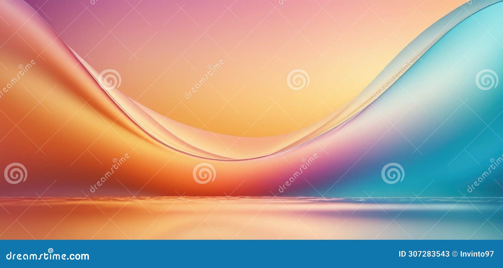 Curved Wave of Orange and Blue Gradient Stock Illustration ...