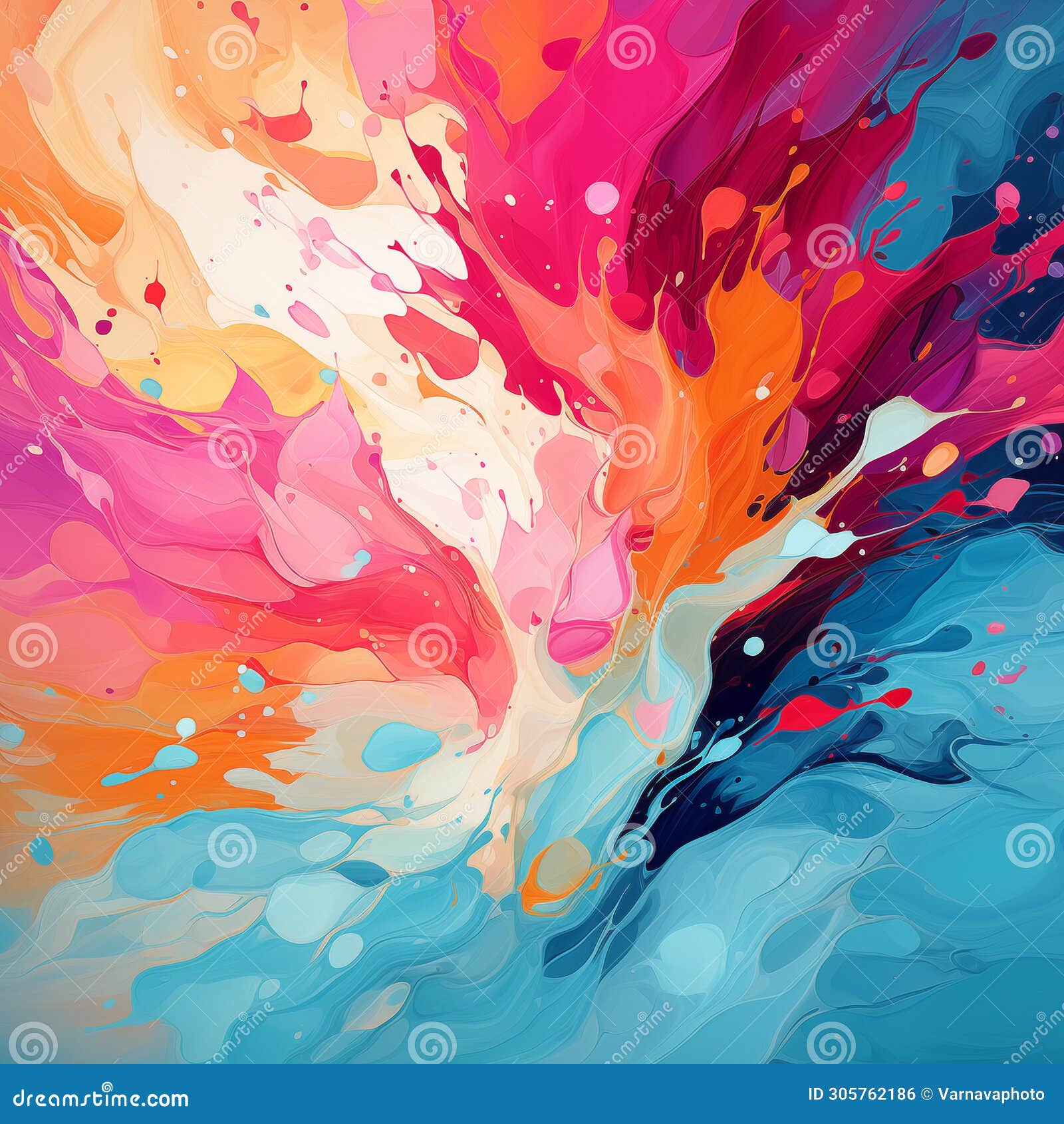 The Curved Wavy Background of Spills of Thick Pigment of Different ...