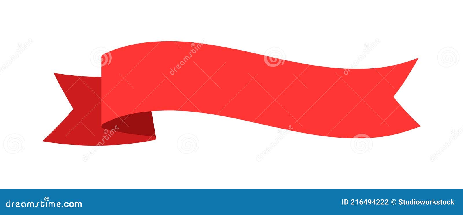 Curved Wavy Red Banner Ribbon Vector Design on White Stock Vector ...