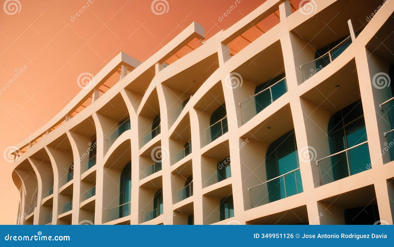 Curved White Architectural Structure with Repeating Patterns and Lines ...