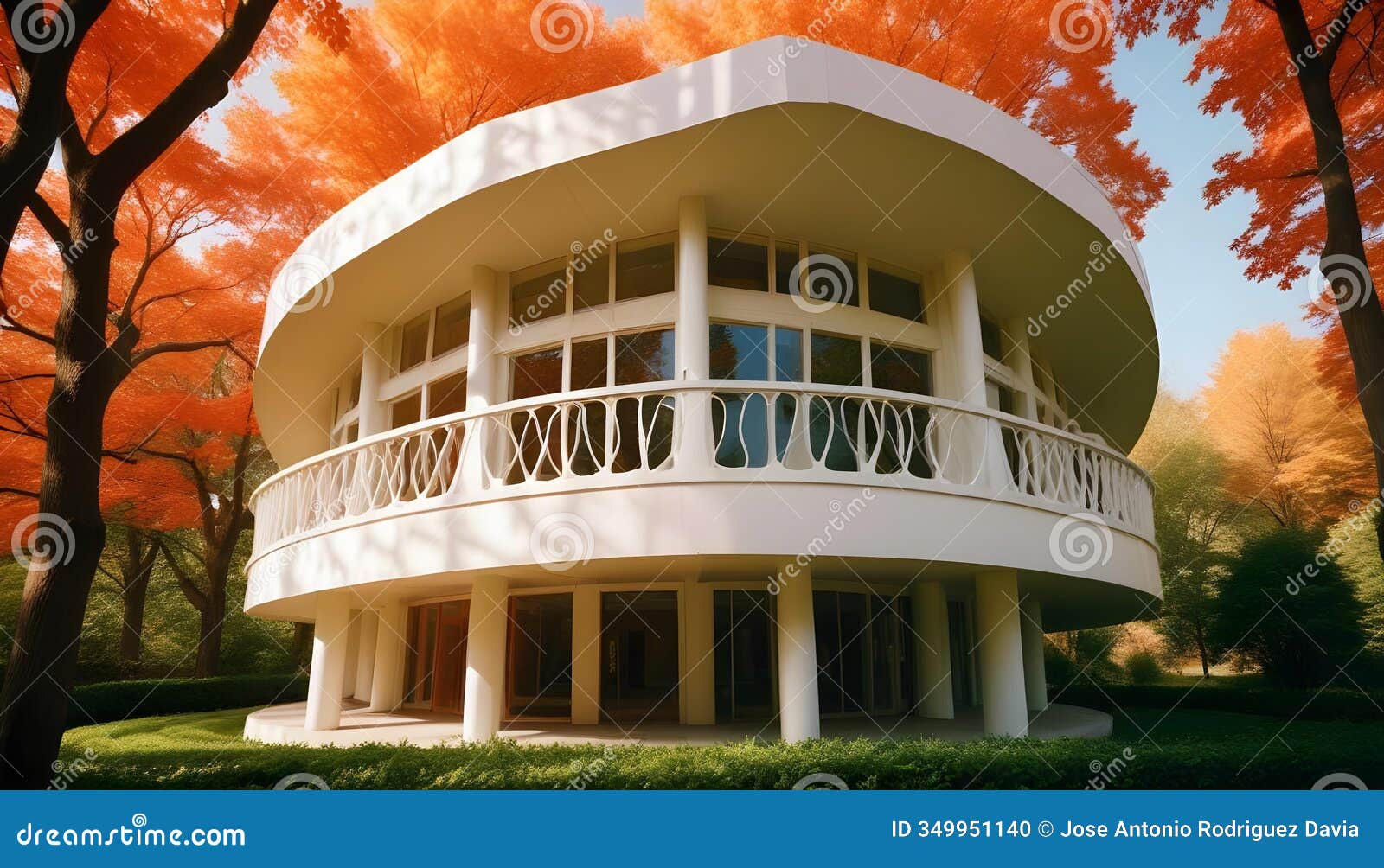 Curved White Architectural Structure with Repeating Patterns and Lines ...