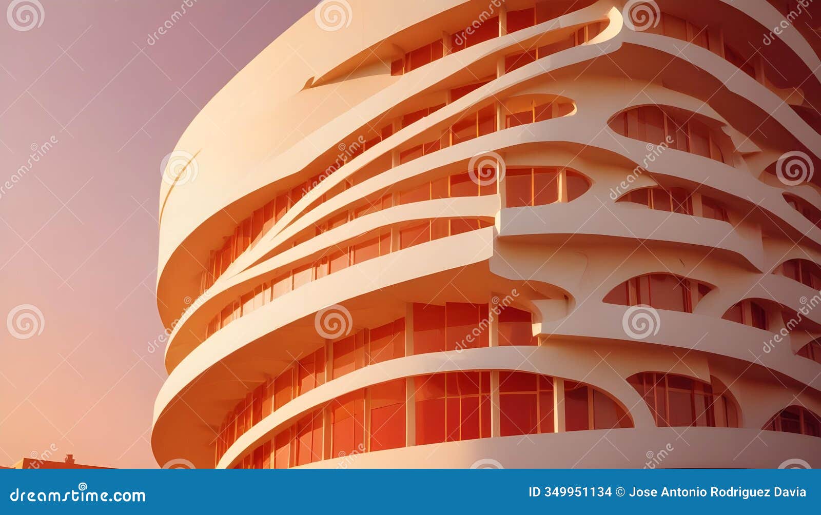 Curved White Architectural Structure with Repeating Patterns and Lines ...