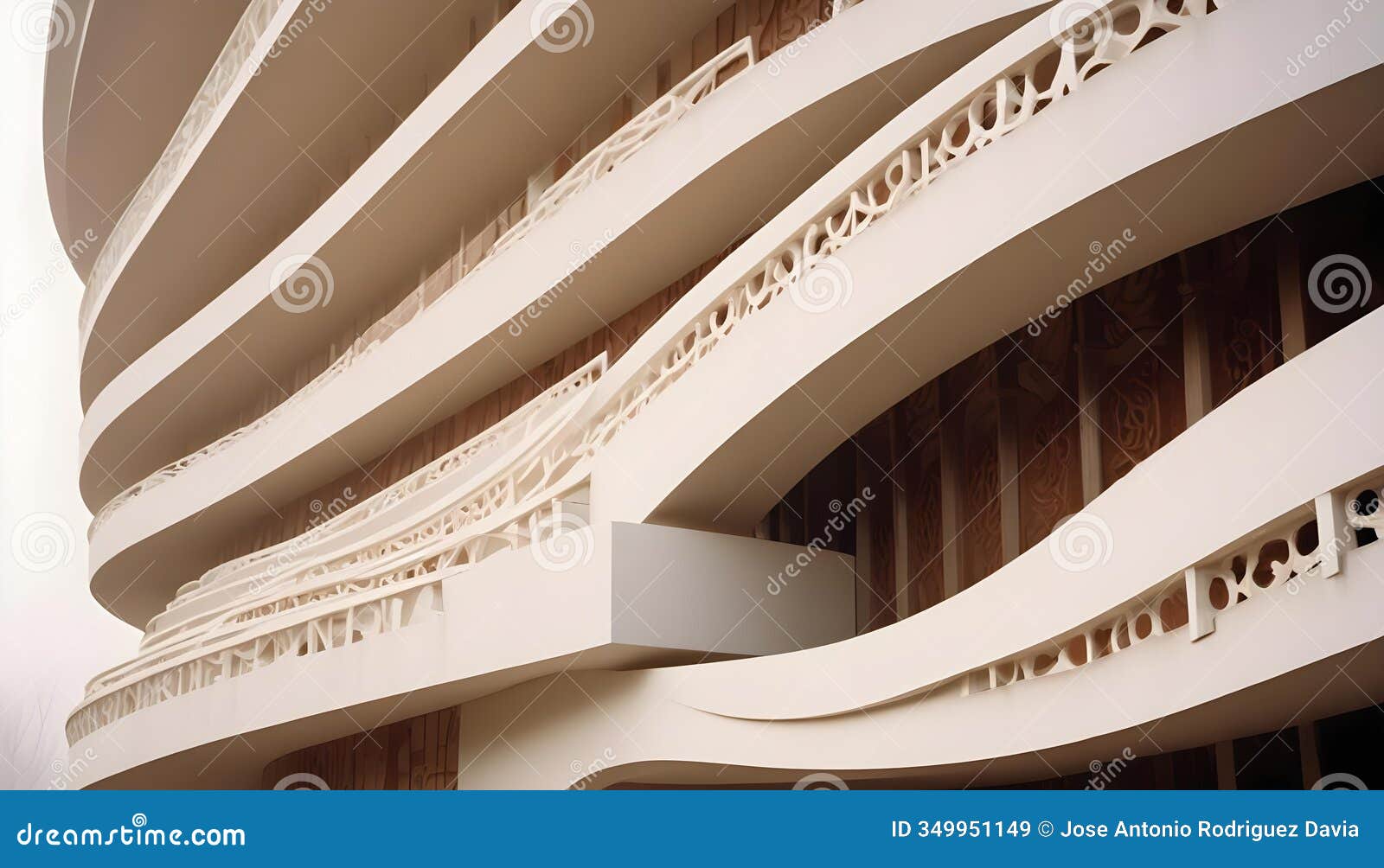 Curved White Architectural Structure with Repeating Patterns and Lines ...