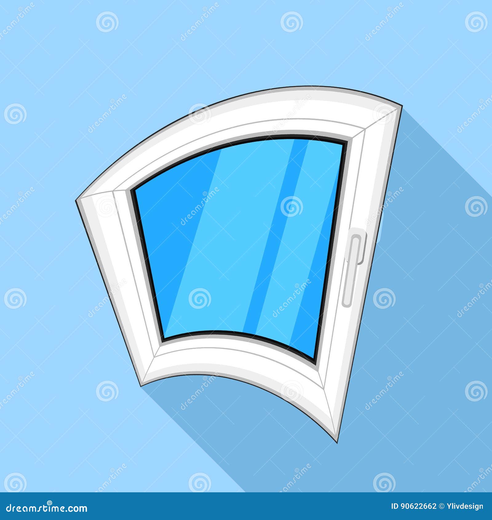 Curved Window Icon, Flat Style Stock Vector - Illustration of glass ...