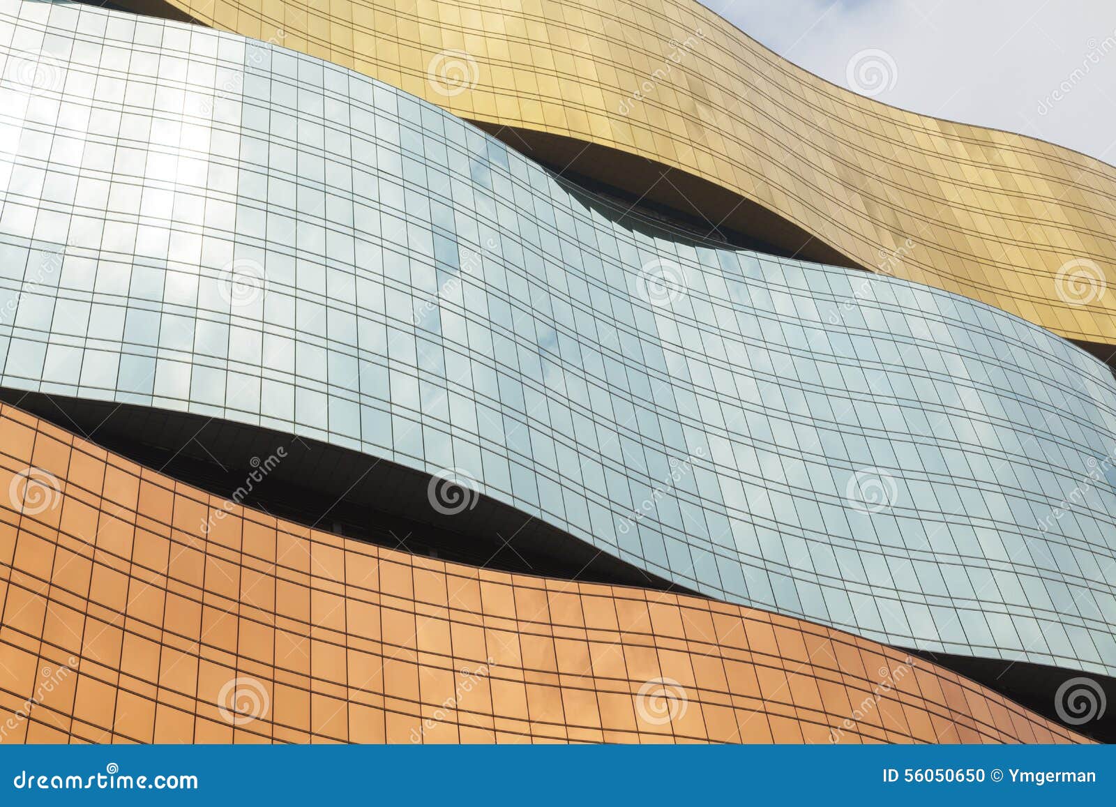 Curved Windows of a Modern Building Stock Photo - Image of mirror ...