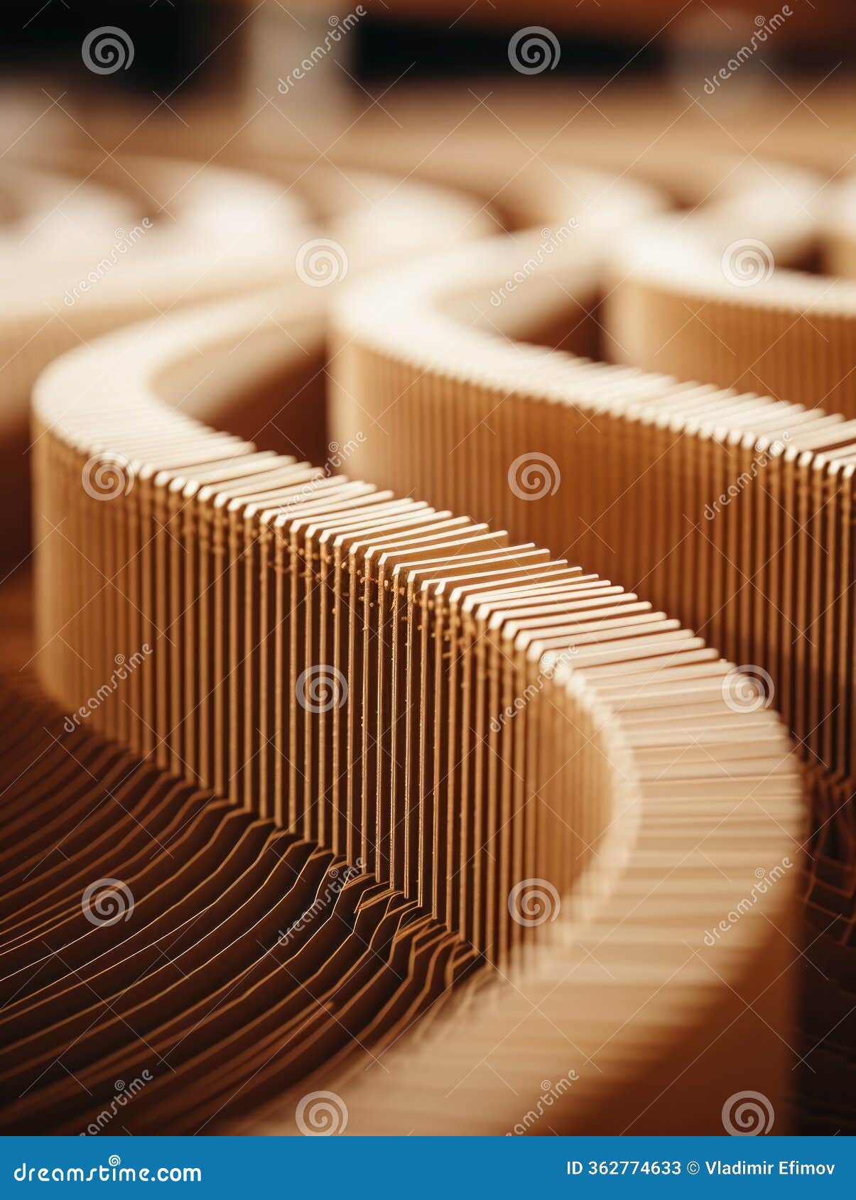 Curved Wooden Ribbons stock image. Image of engineering - 362774633
