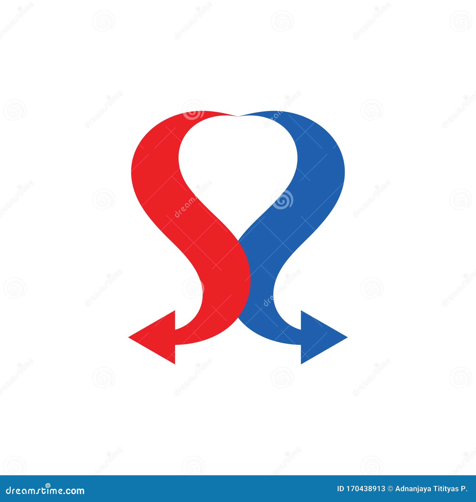 Curves Arrow Linked Simple Logo Vector Stock Vector - Illustration of ...