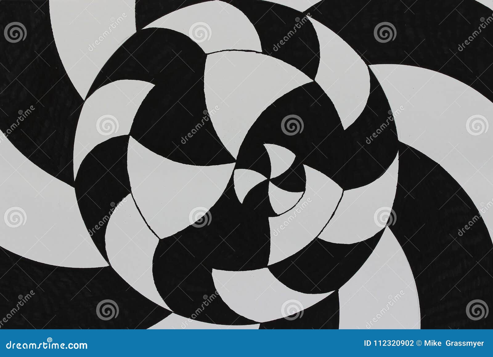 Curves of Black and White stock illustration. Illustration of circles ...
