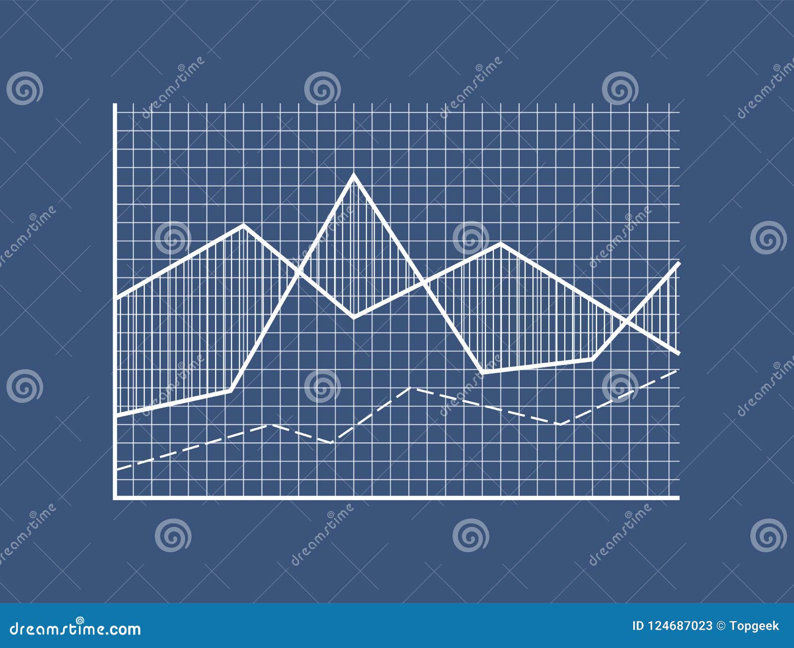 Curves on Checkered Field with Coordinate System Stock Vector ...