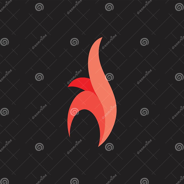 Curves Fire Red Flame Design Logo Vector Stock Vector - Illustration of ...