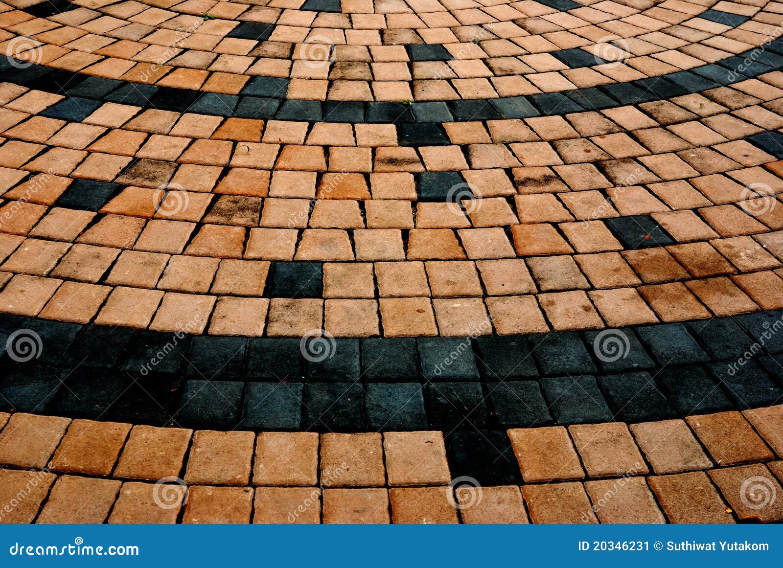 Curves on the Floor Made with Bricks Stock Image - Image of texture ...