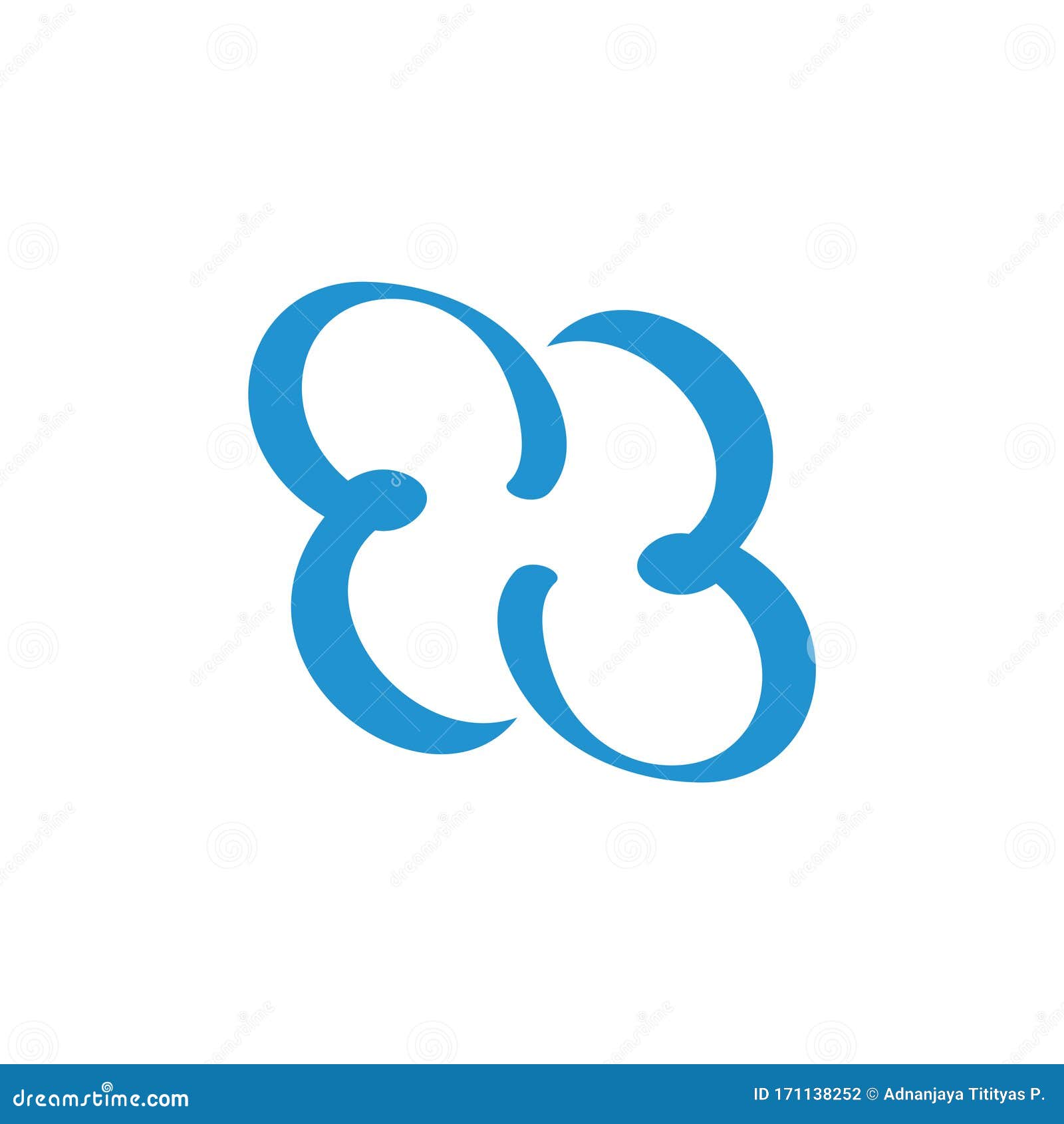 Curves Letter B Loop Logo Vector Stock Vector - Illustration of ...
