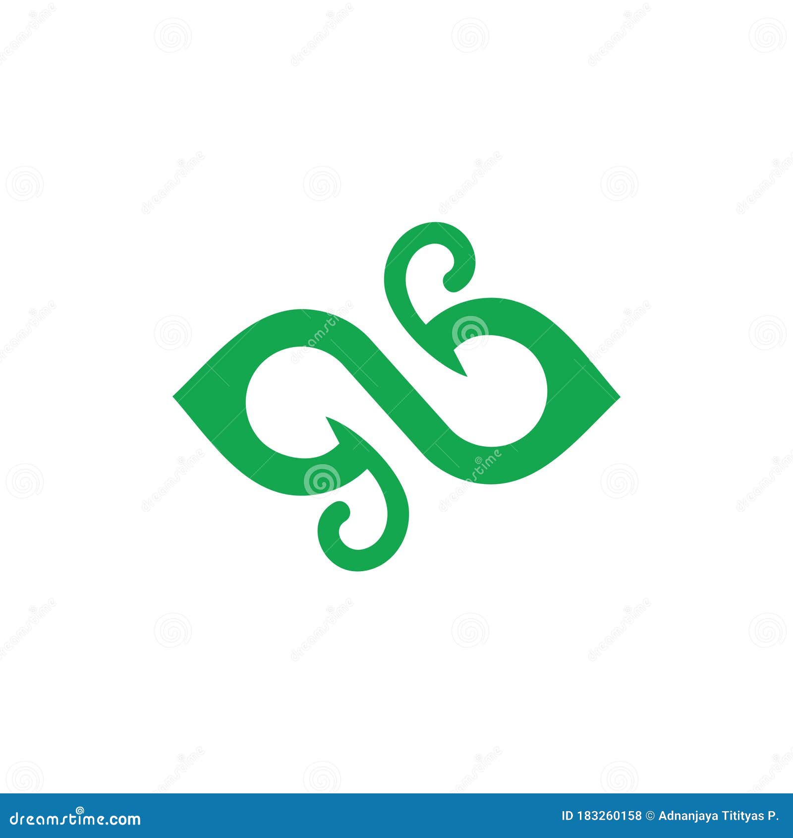 Curves Loop Curly Green Leaf Logo Stock Vector - Illustration of circle ...