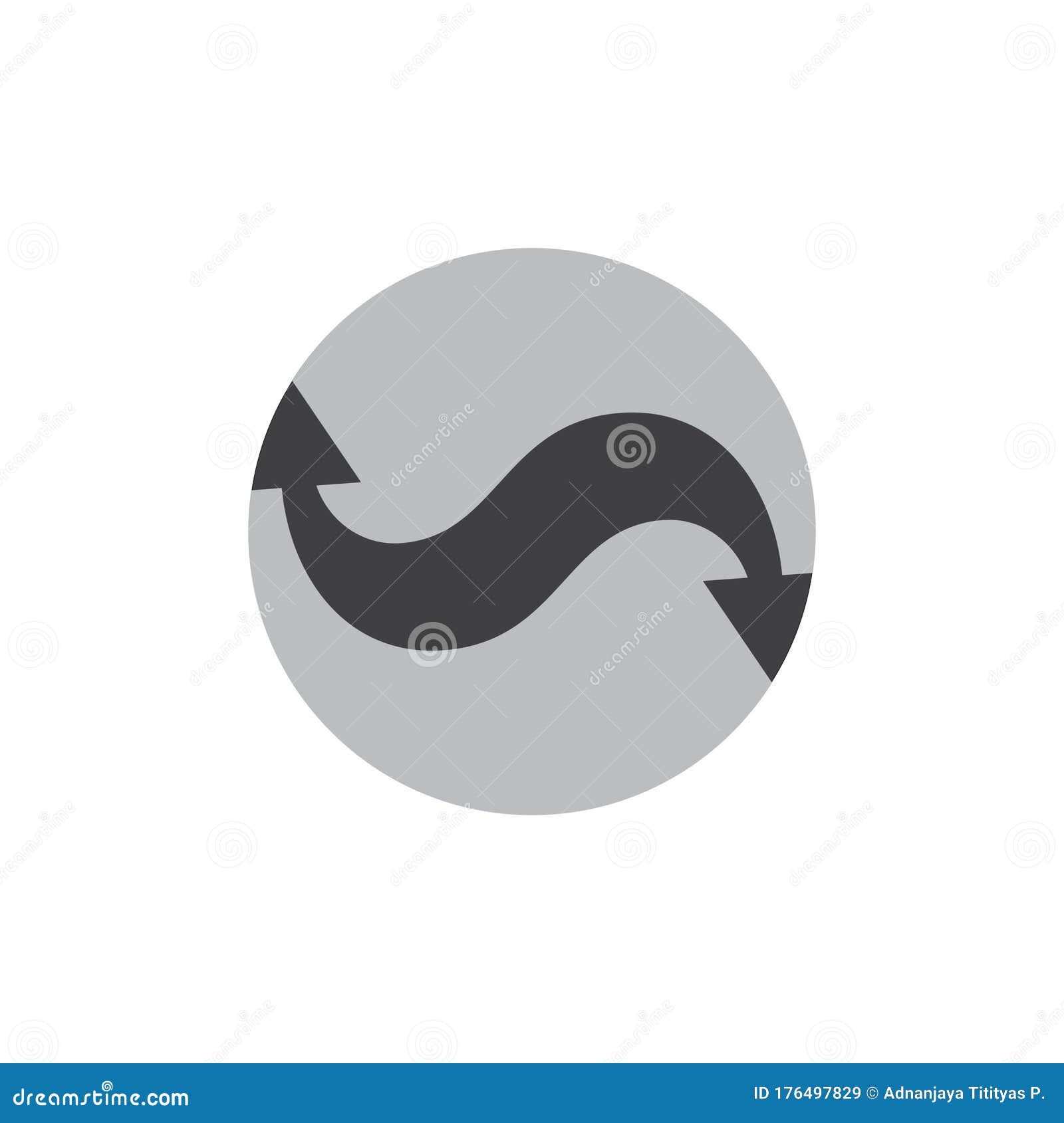 Curves Opposite Direction Arrows Simple Design Logo Vector Stock Vector ...