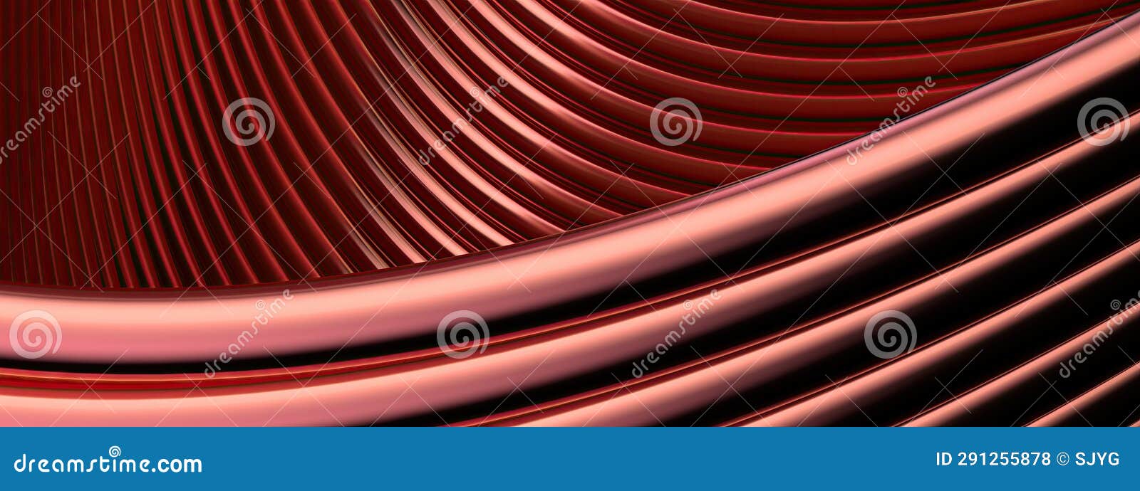 Curving Copper Lines Copper Elegant Modern 3D Rendering Image ...