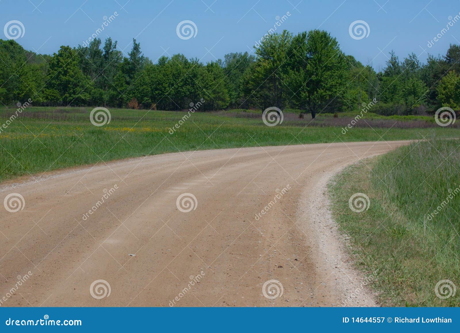 Curving Country Road stock image. Image of trees, blue - 14644557