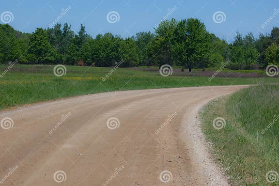 Curving Country Road stock image. Image of trees, blue - 14644557