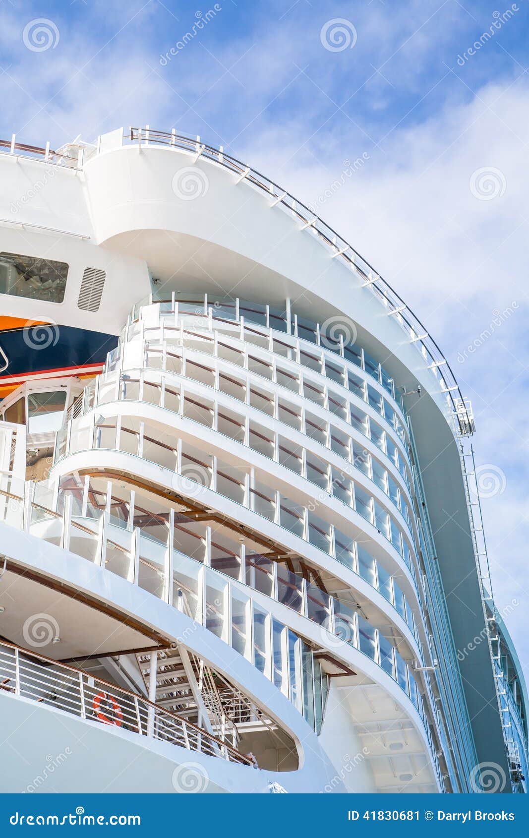 Curving Cruise Ship Decks Rising into Sky Stock Image - Image of ...