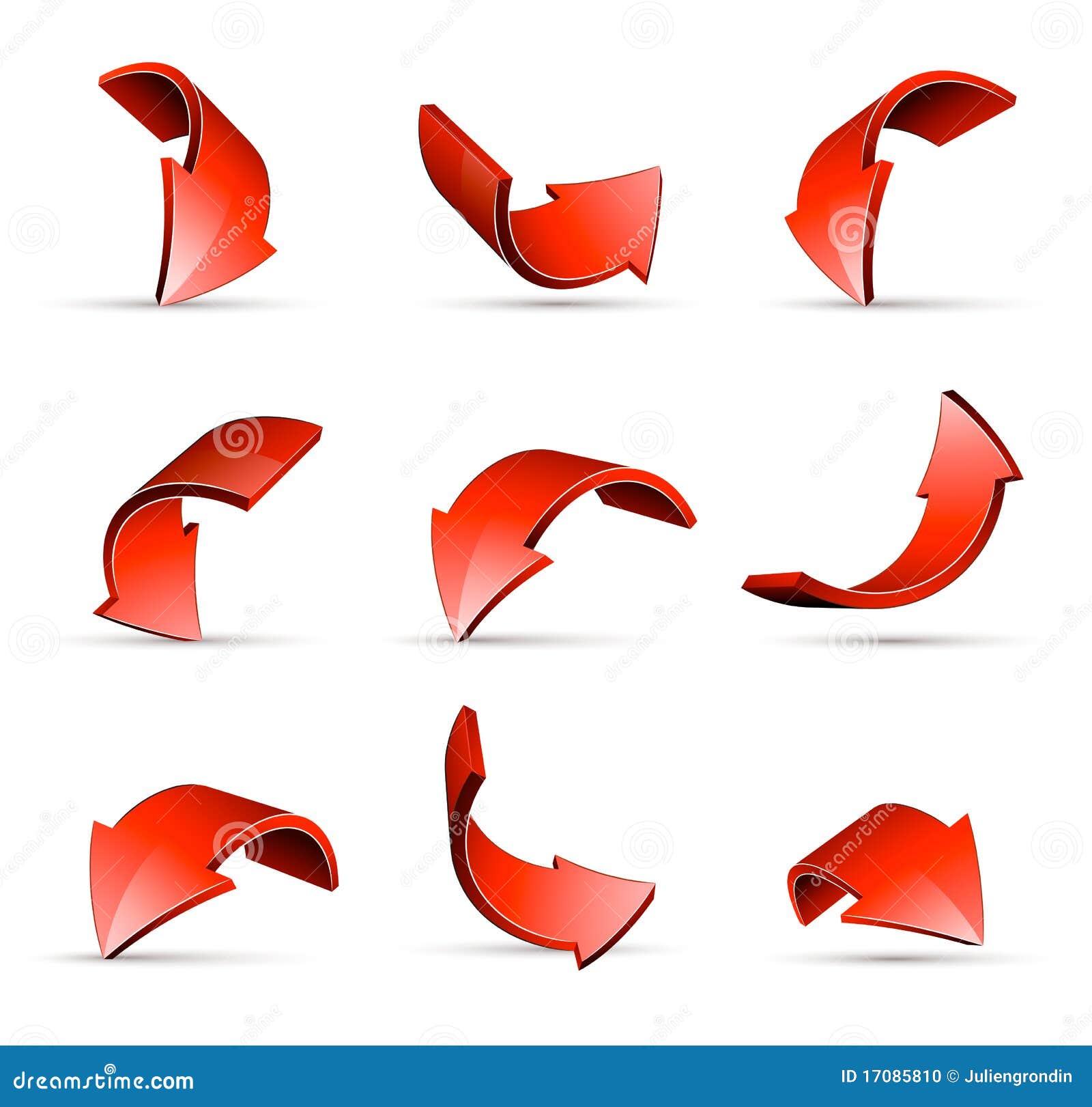 Curving directional arrows stock vector. Illustration of element - 17085810