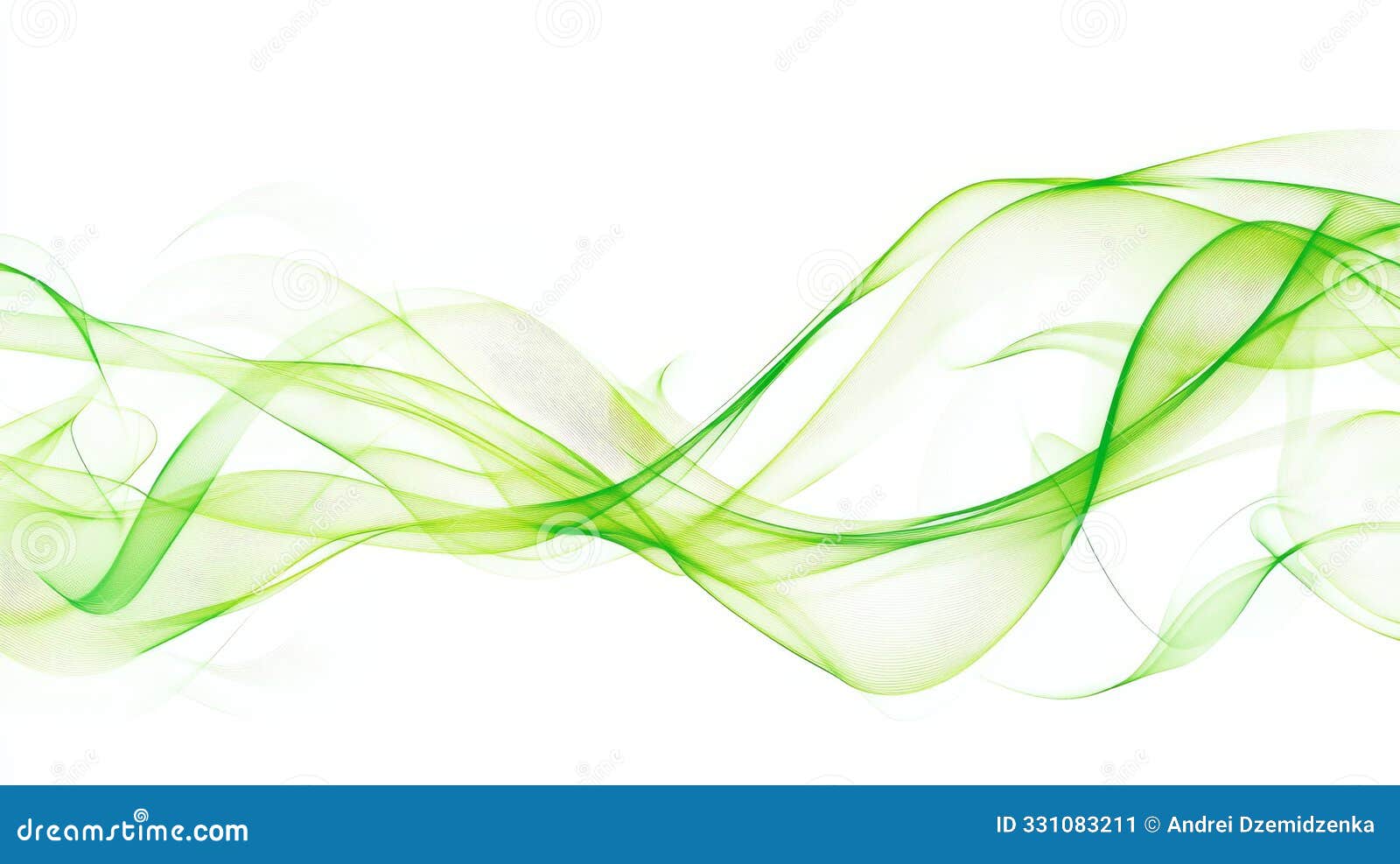 Curving Green Glowing Wisp on Transparent Background. Stock ...