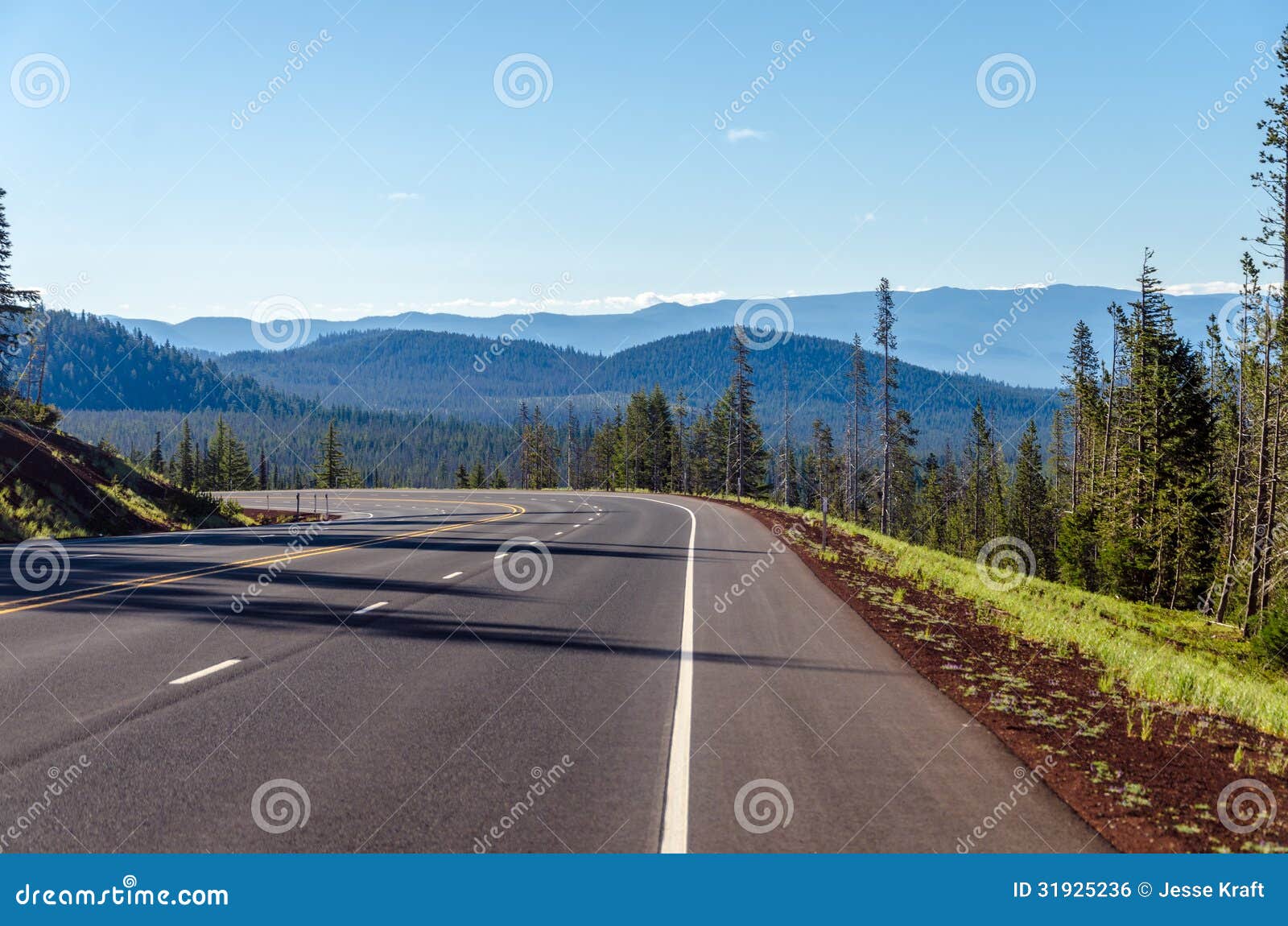 Curving Highway and Nature stock photo. Image of scenery - 31925236