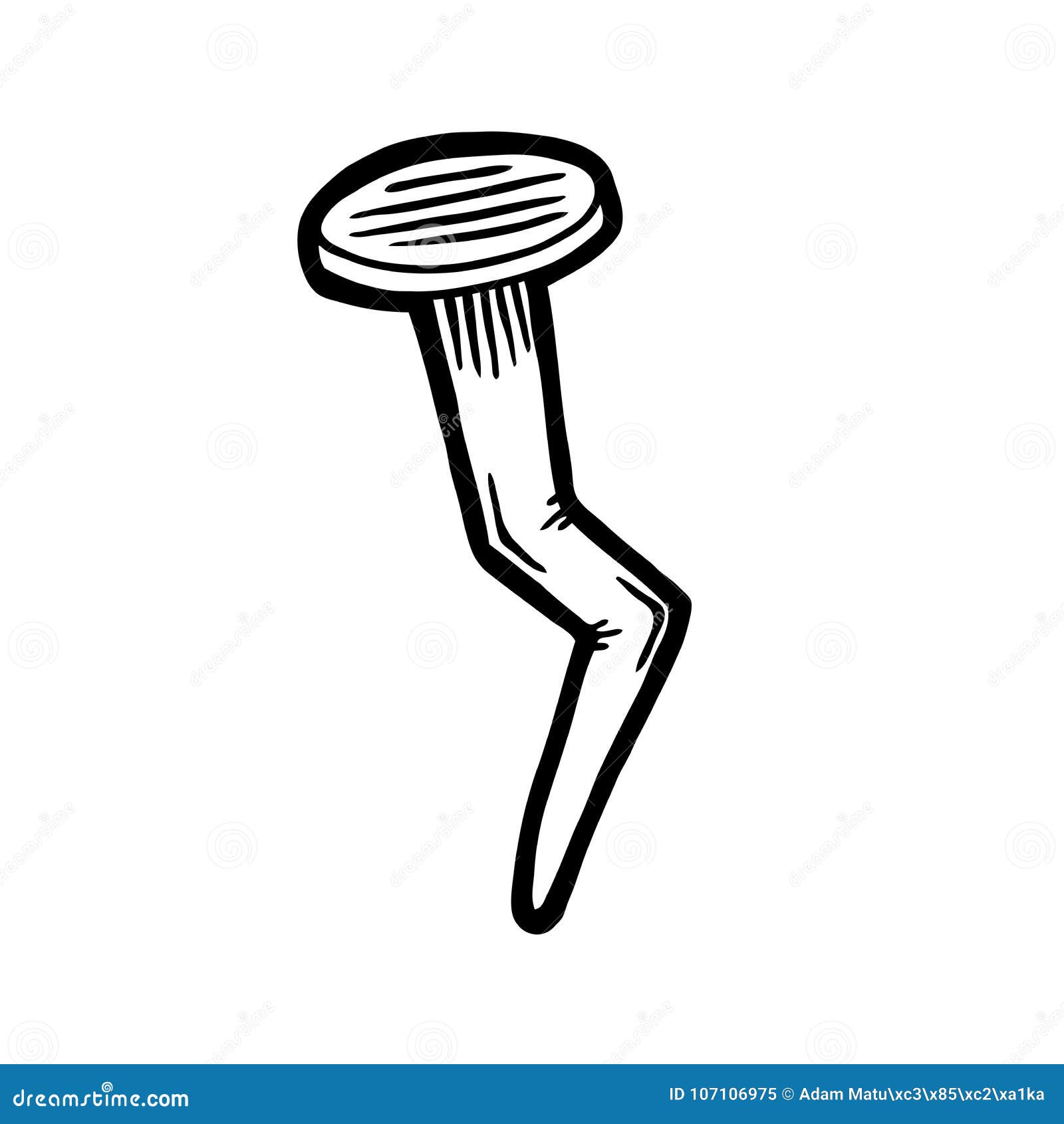 Curving iron nail stock illustration. Illustration of artwork - 107106975