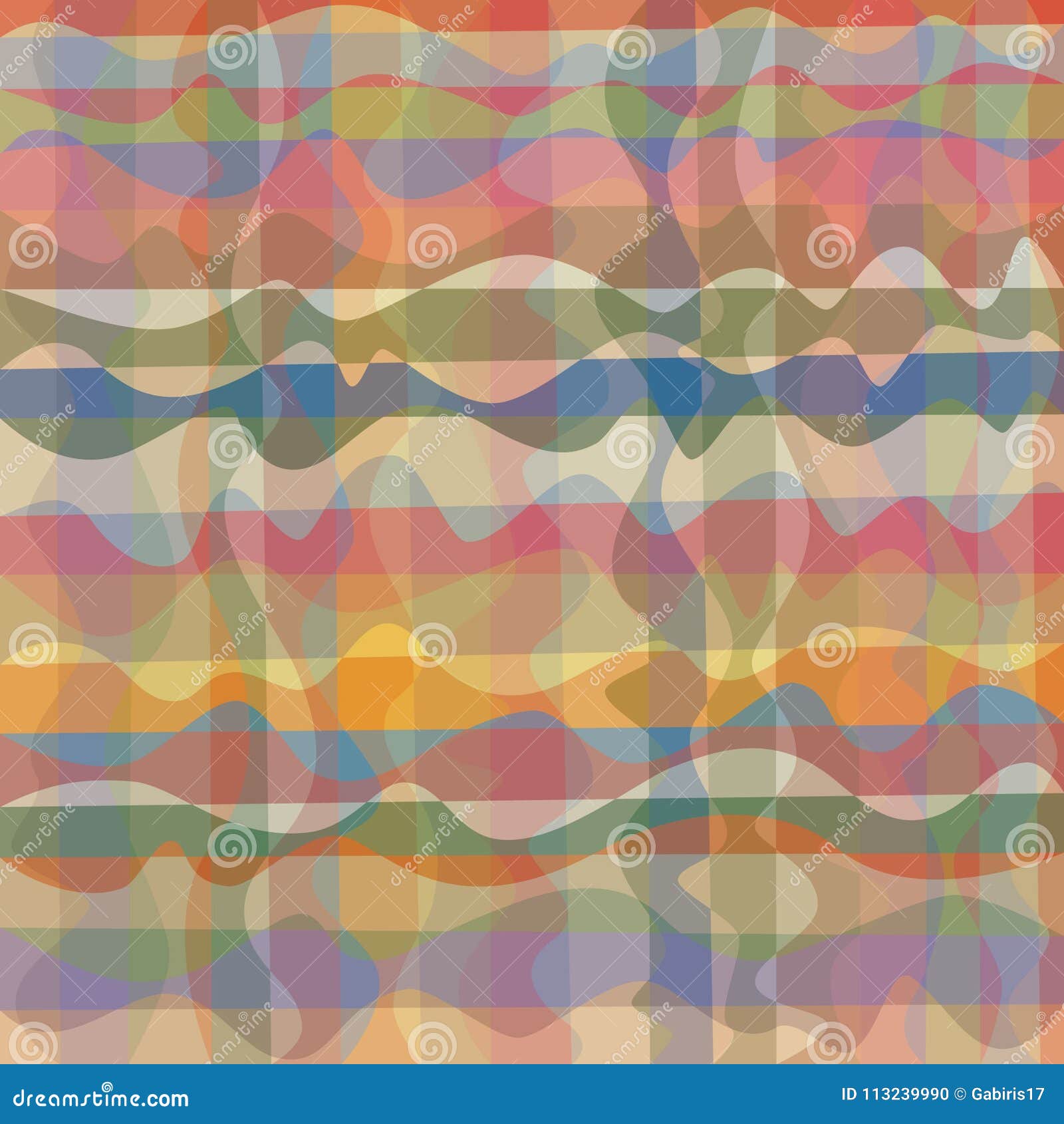 Wavy Lines Intertwining, Multiplied, Twisting, in Pale Colors Stock ...