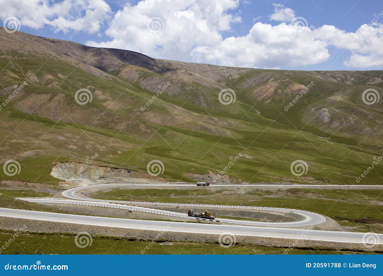Curving mountain road stock photo. Image of calm, landforms - 20591788