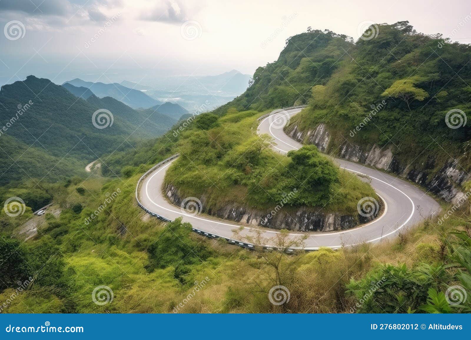Curving Mountain Road with Dramatic Lookout, Offering Breathtaking View ...