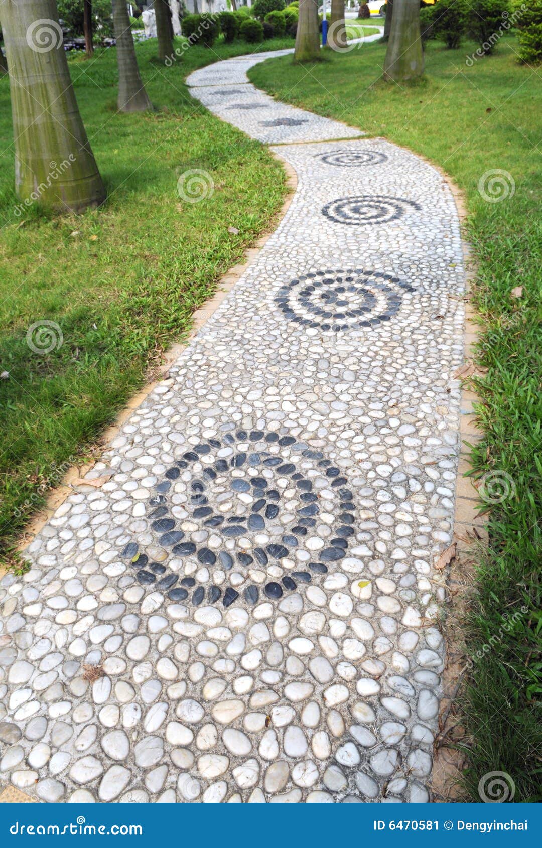 The Curving Pebble Pavement Footpath Stock Image - Image of stone ...