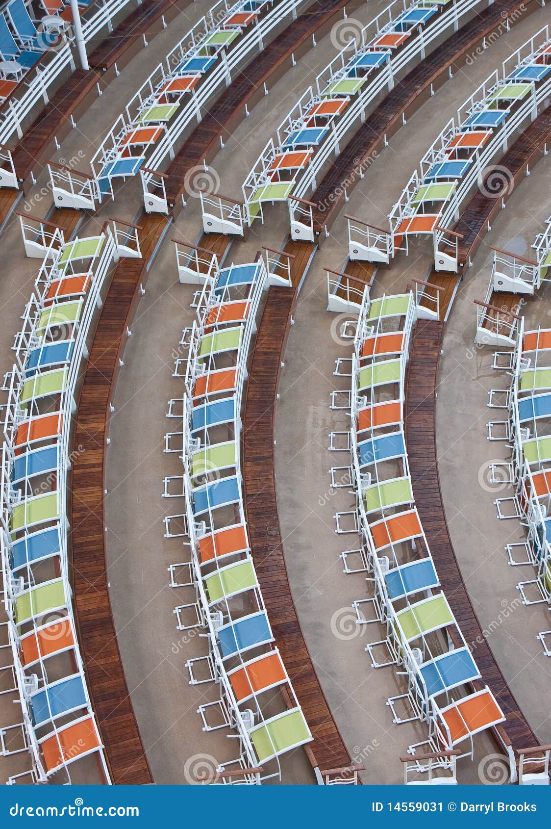 Curving Rows of Colorful Chairs Stock Image - Image of venue, seats: 14559031