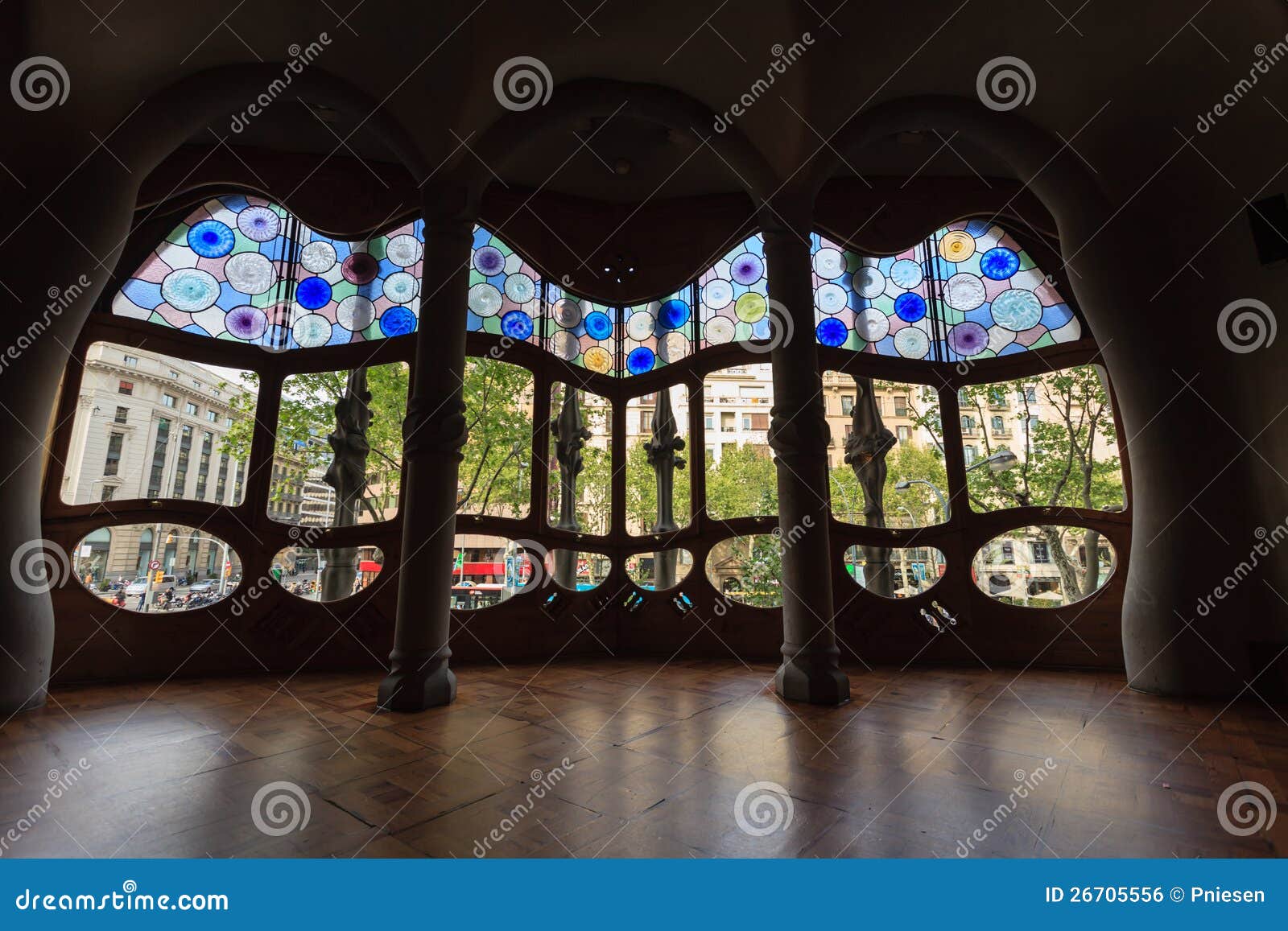 Curving Window Frames Outside Barcelona Street Editorial Photo - Image ...