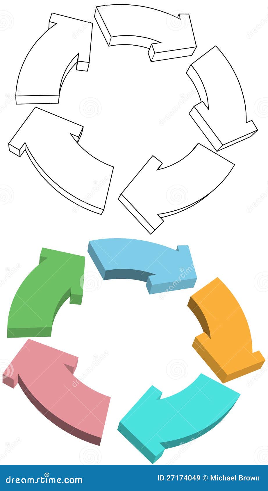 Arrows Cycle Diagram In Different Shapes, Vector Illustration ...