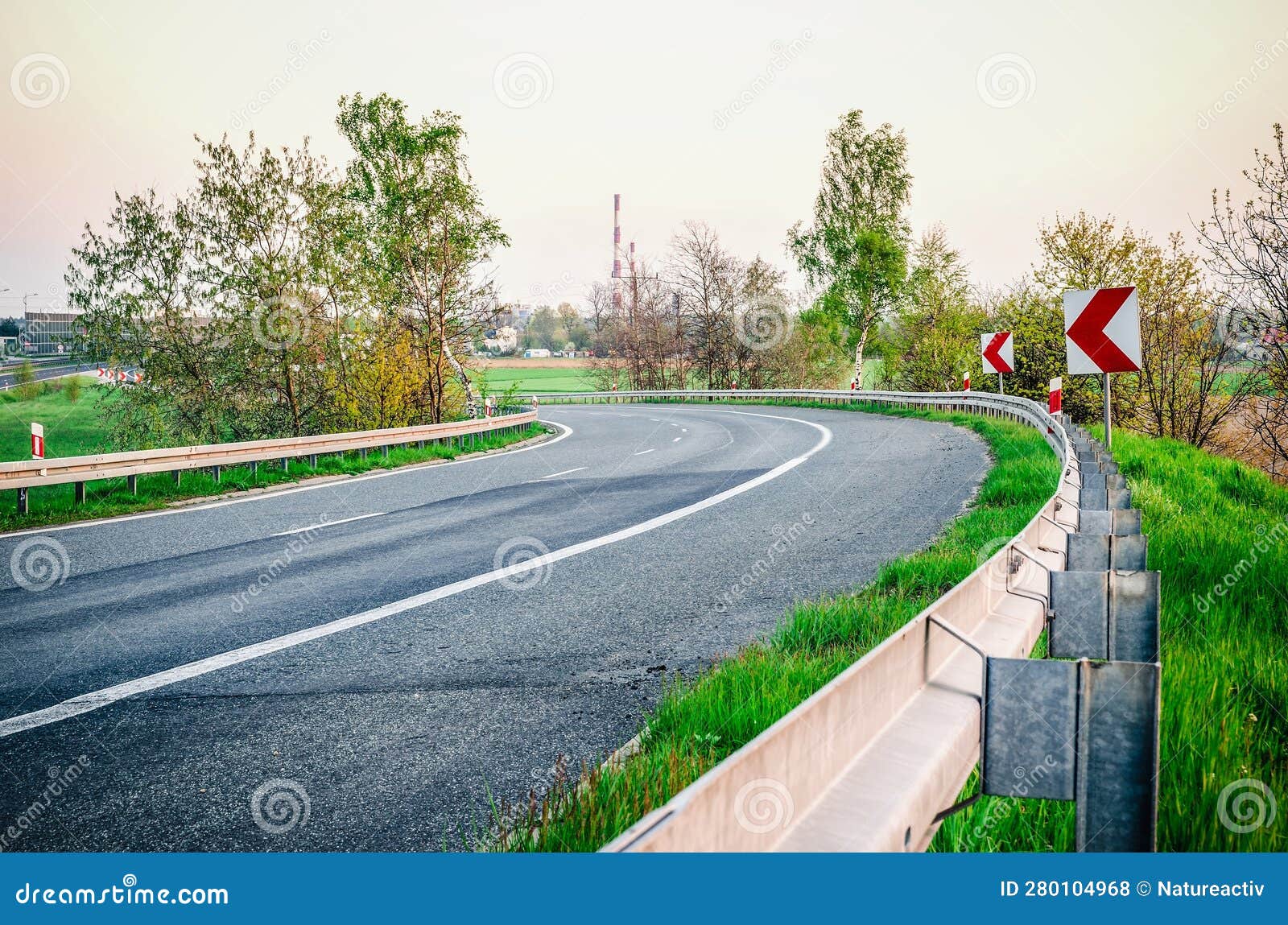 Curvy asphalt road. stock photo. Image of scenic, speed - 280104968