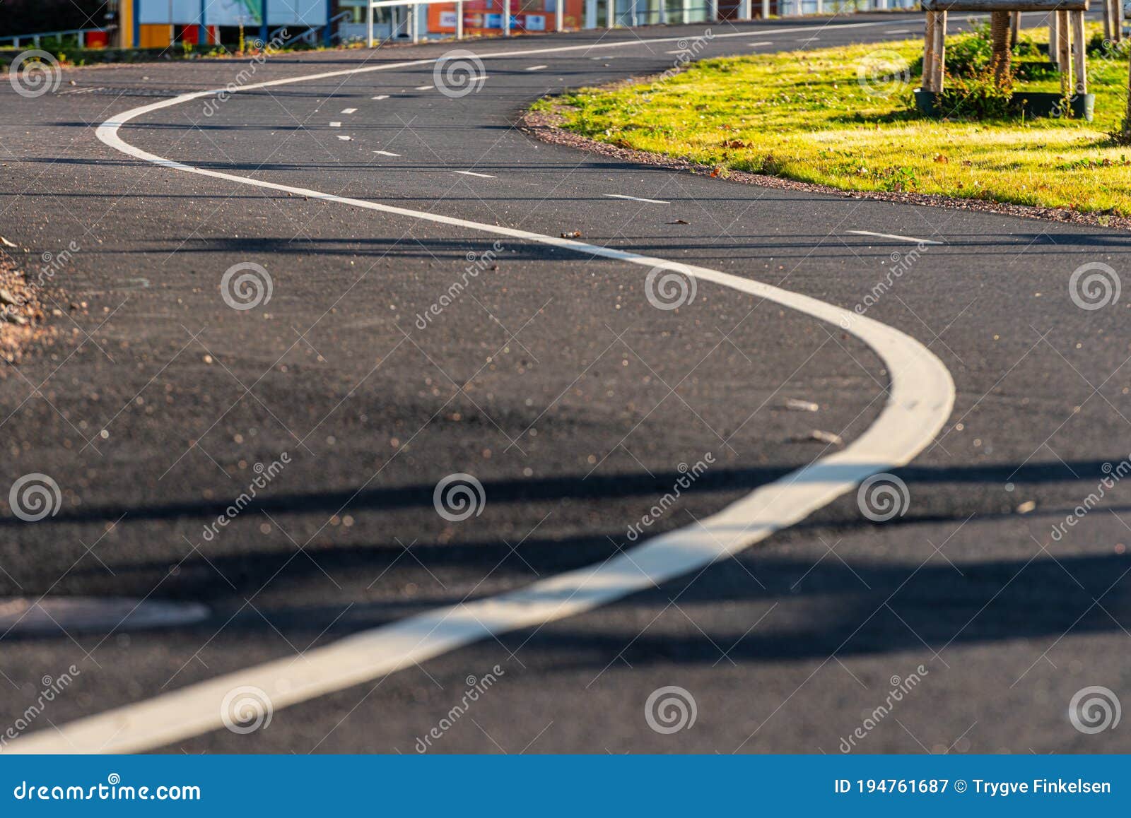 Curvy Bike Path. Laid Between The Trees In The Park. Drone Photography ...