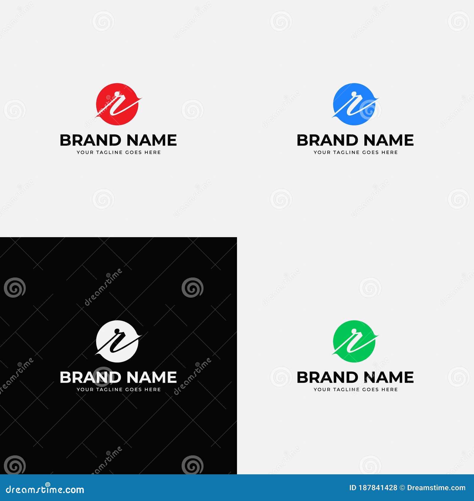 Curvy Circle Negative Space Trendy Creative Modern Letter R Logo Design ...