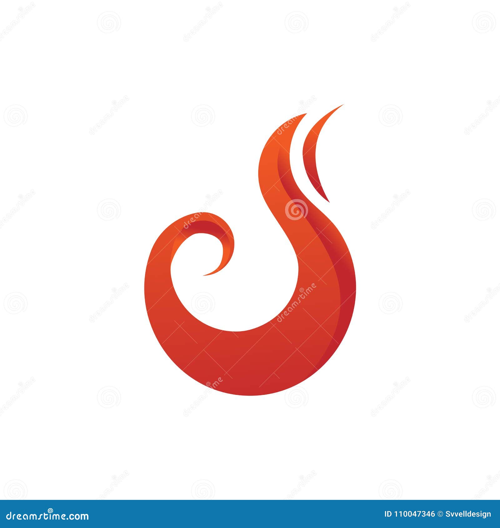 Curvy Flame Fire Symbol Design Stock Vector - Illustration of emblem ...