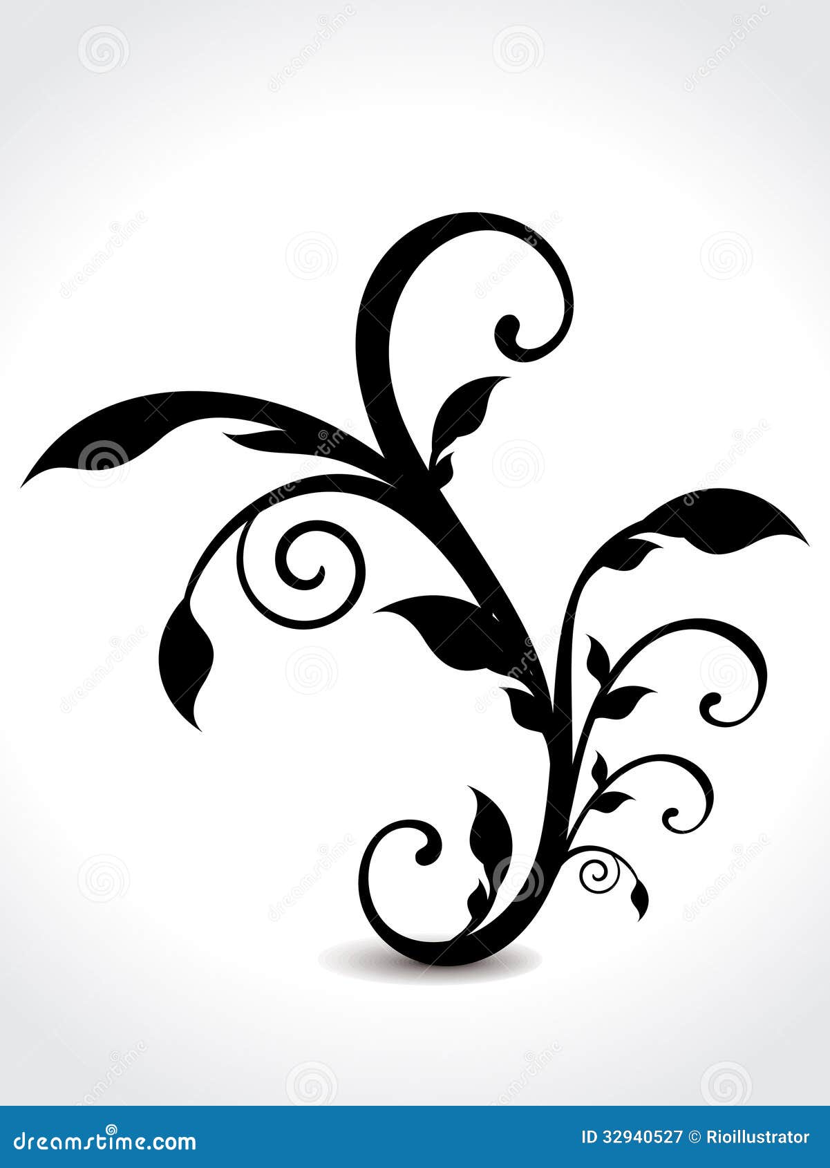 Curvy Floral Design stock vector. Illustration of curled - 32940527